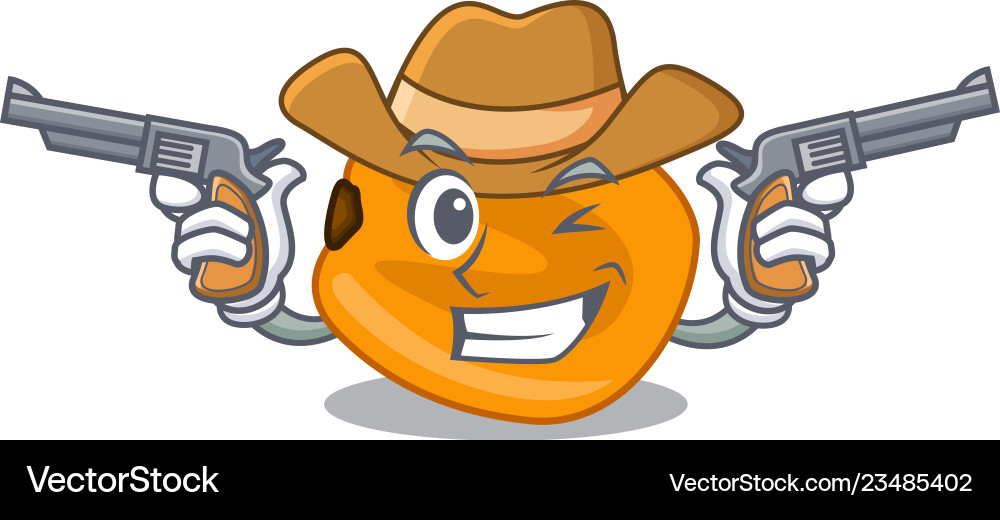 Cowboy corn nuts in the character bowl Royalty Free Vector