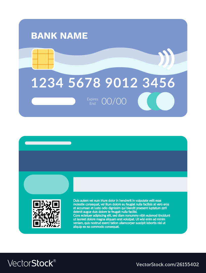Credit card with number and code plastic item Vector Image