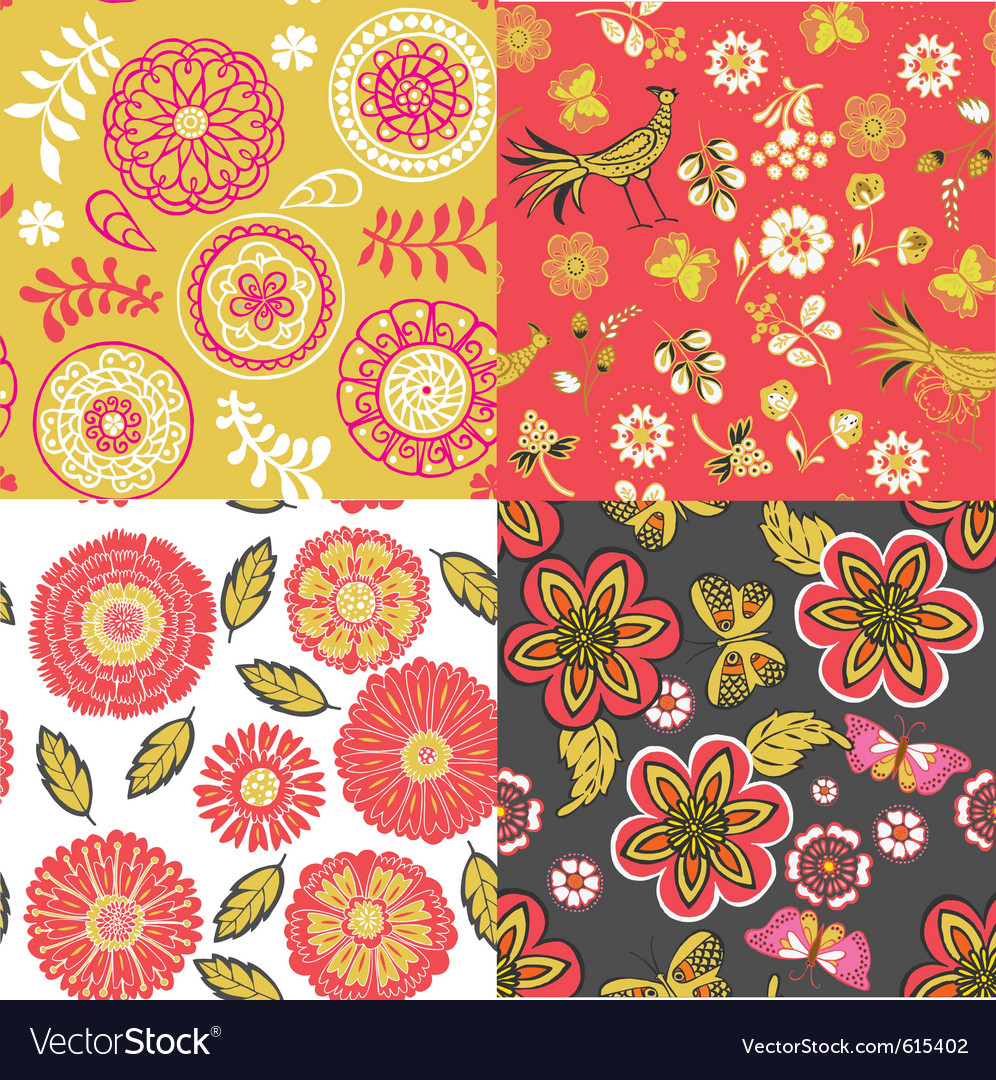 Floral repeat pattern Royalty Free Vector Image