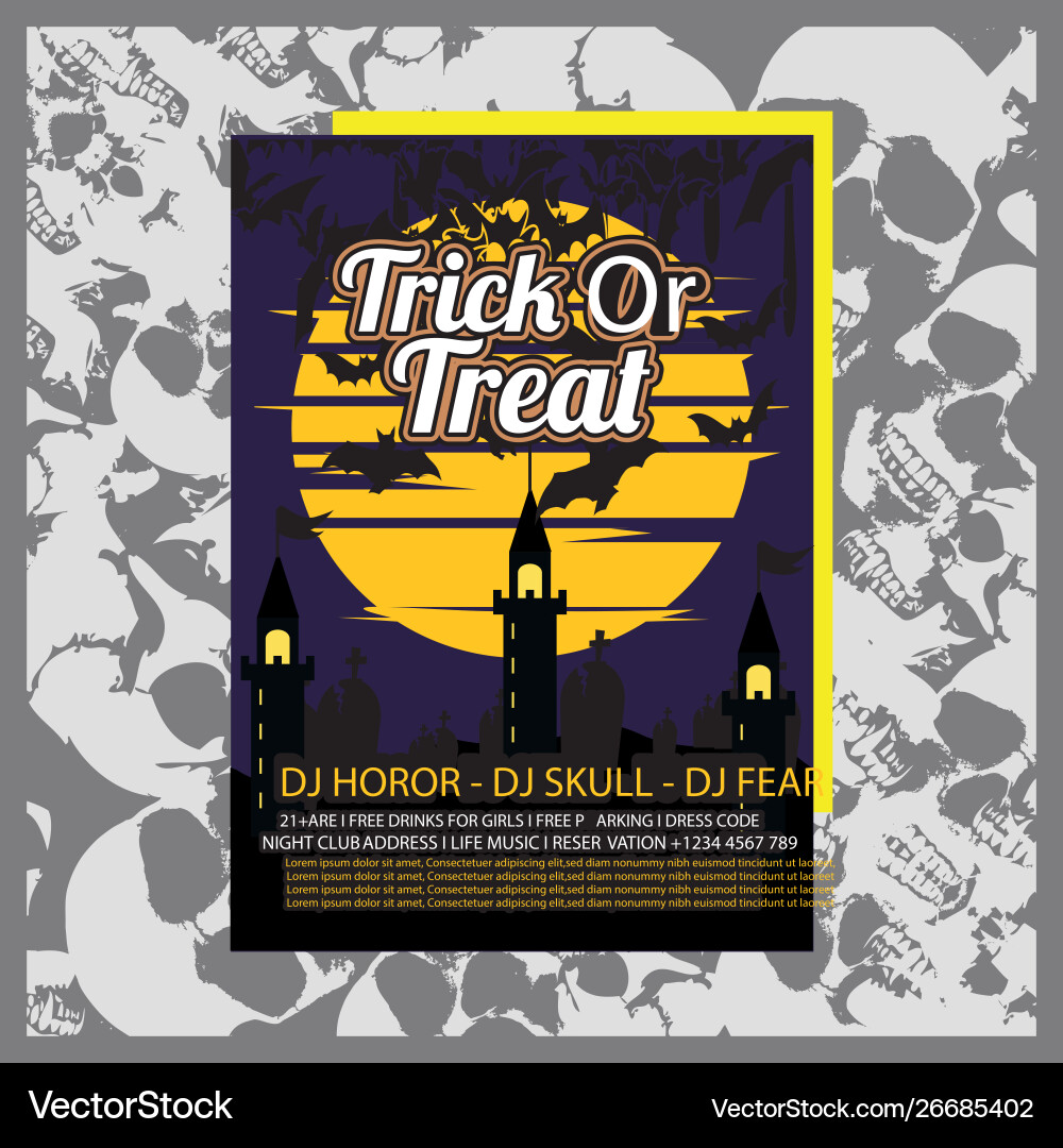 Halloween party invitation flyer editable Vector Image