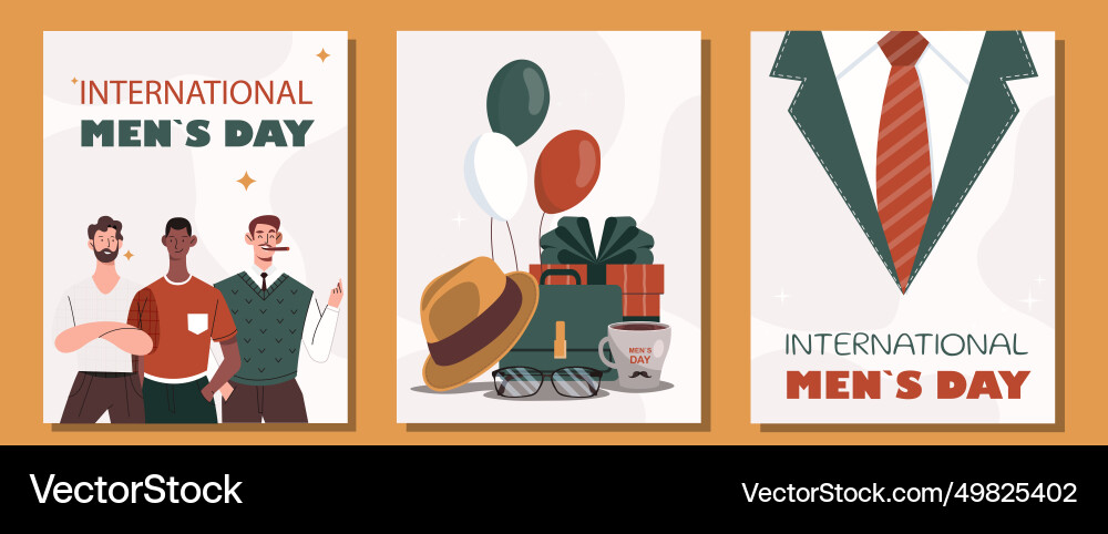 International mens day posters set Royalty Free Vector Image