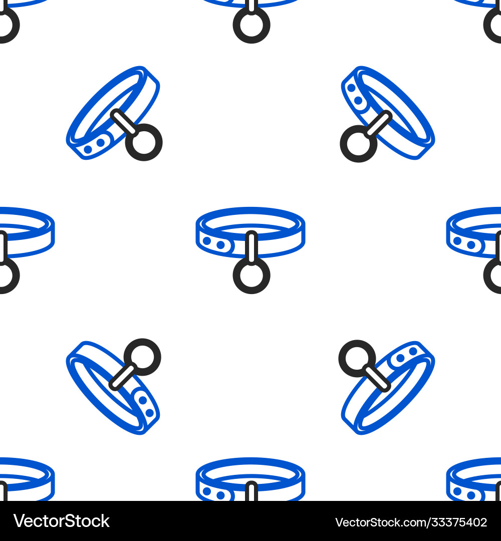 Line collar with name tag icon isolated seamless Vector Image