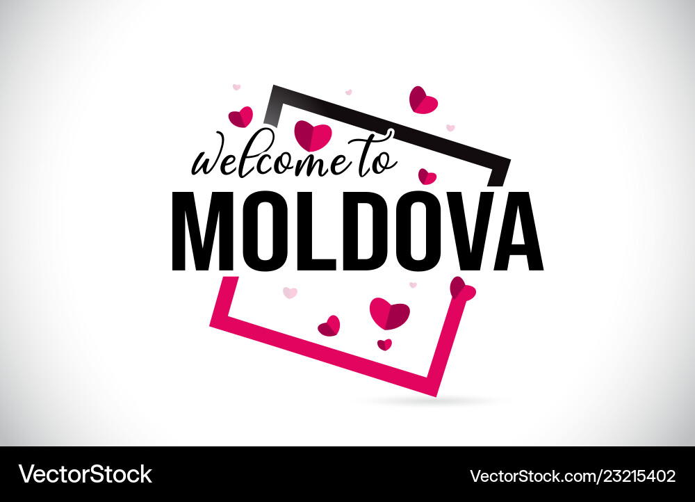 Moldova welcome to word text with handwritten Vector Image