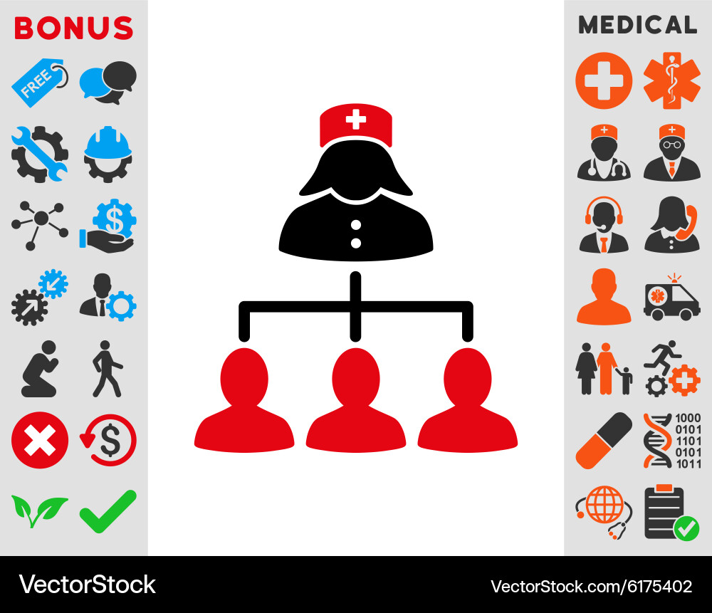 Nurse patients connections icon Royalty Free Vector Image