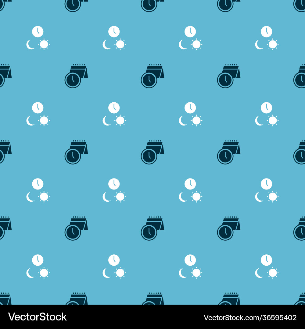 Set calendar and clock and day night with time Vector Image
