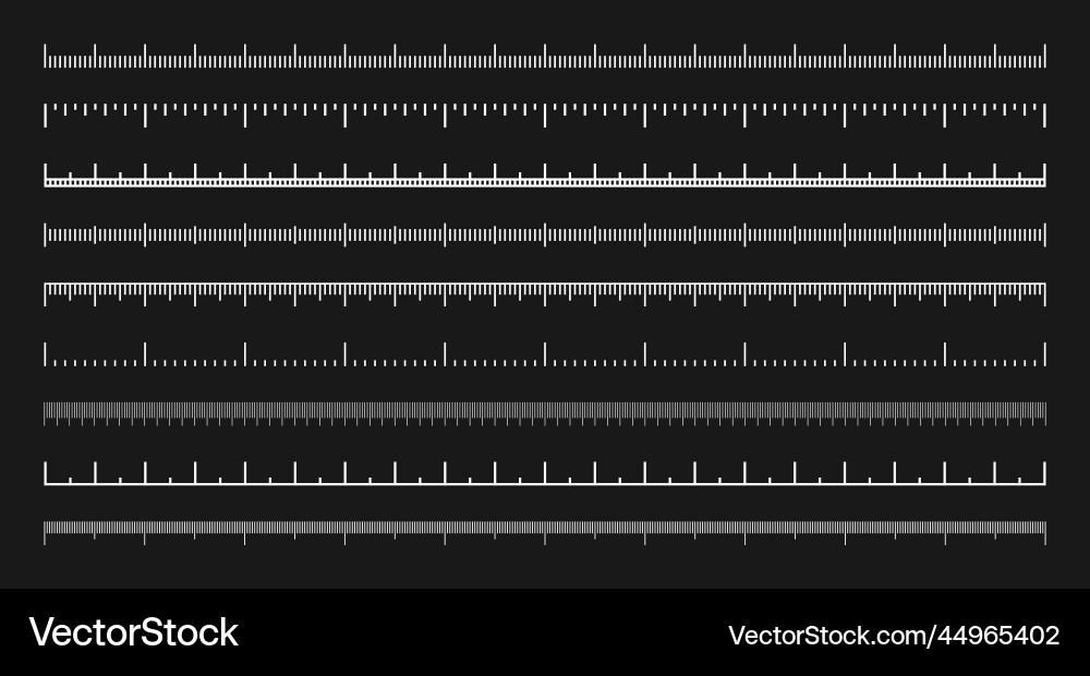 Various measurement scales with divisions Vector Image