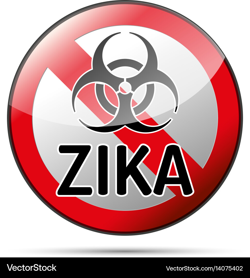 Zika virus biohazard danger sign with reflect Vector Image