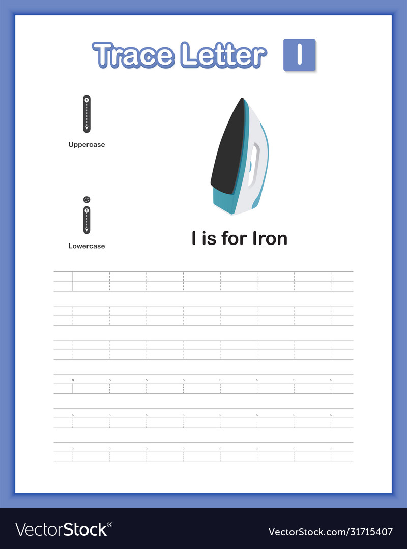 A-z lowercase letter hand writing practice book Vector Image