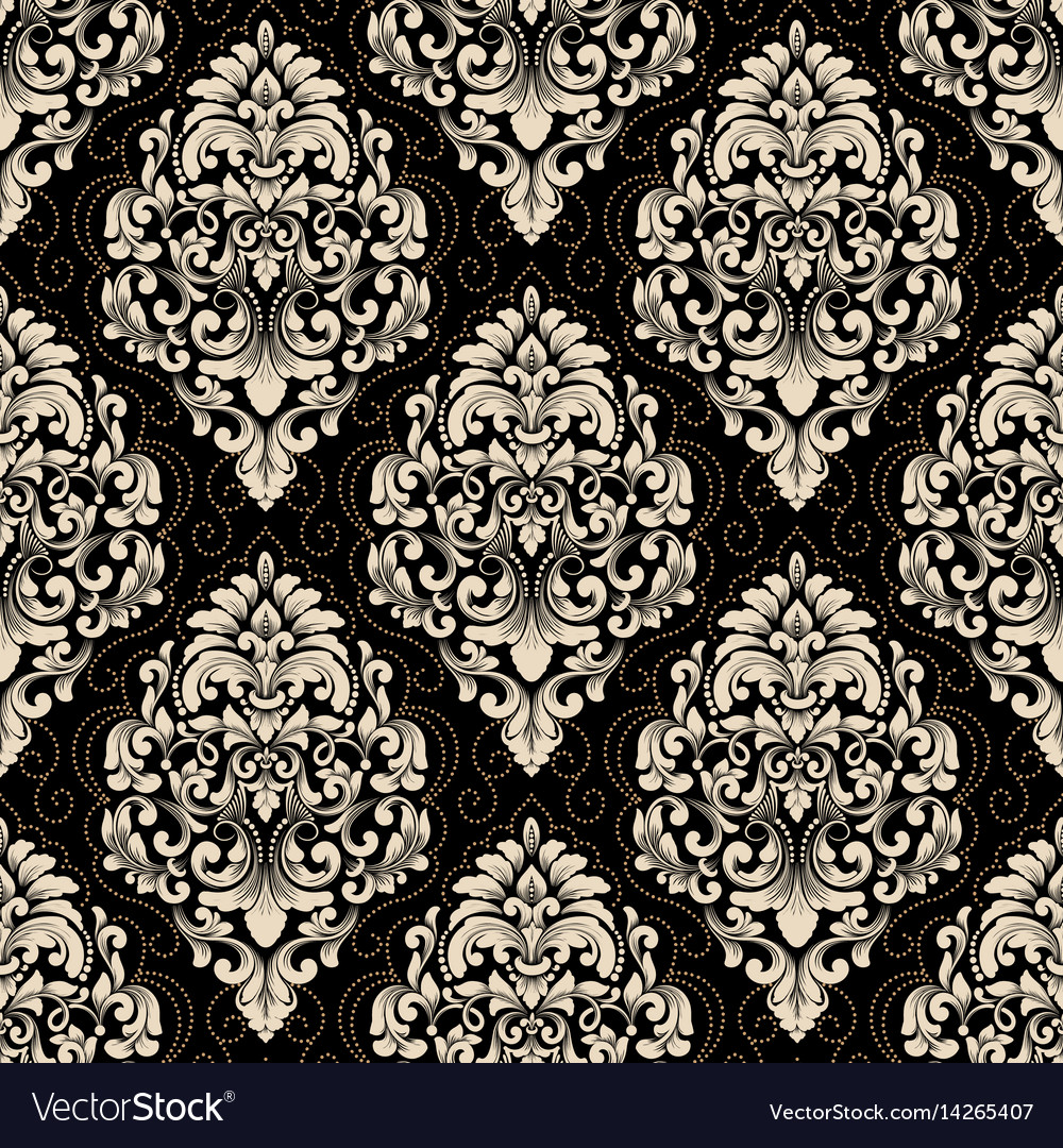 Damask seamless pattern background classical Vector Image