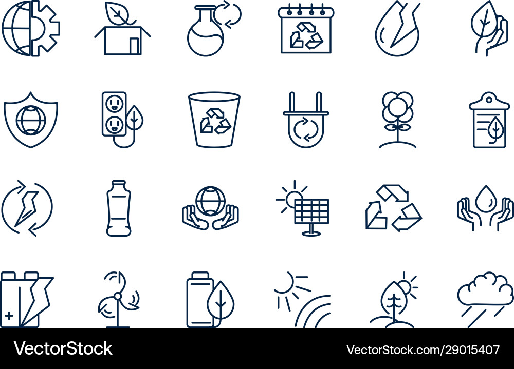 Ecology environment renewable sustainable icons Vector Image