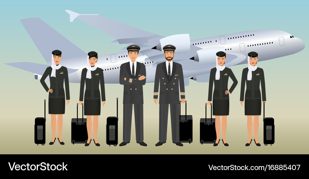 Muslim pilots and stewardesses characters Vector Image