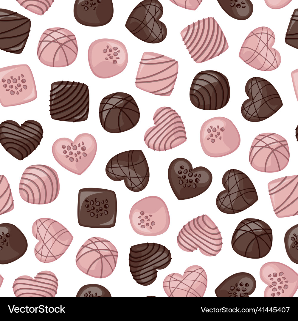 Pink and black chocolate candies Royalty Free Vector Image
