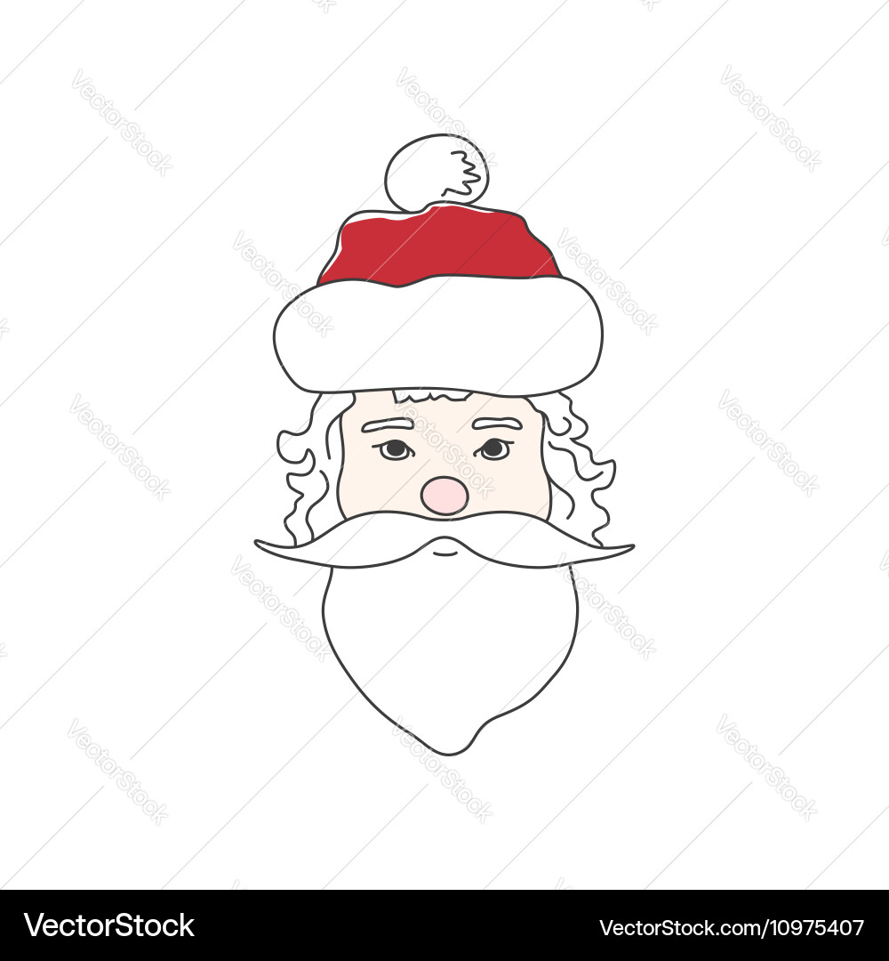 Santa claus face isolated on white Royalty Free Vector Image