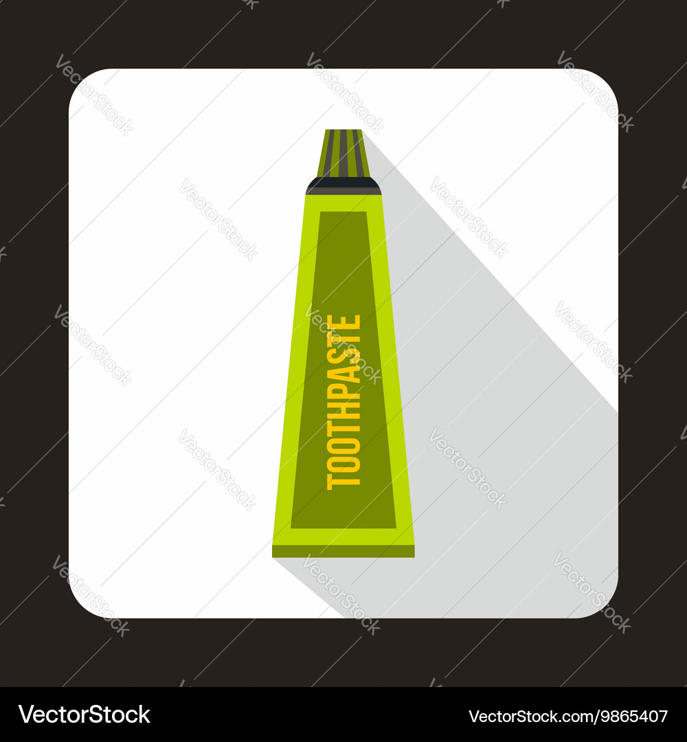 Toothpaste in a green tube icon flat style Vector Image