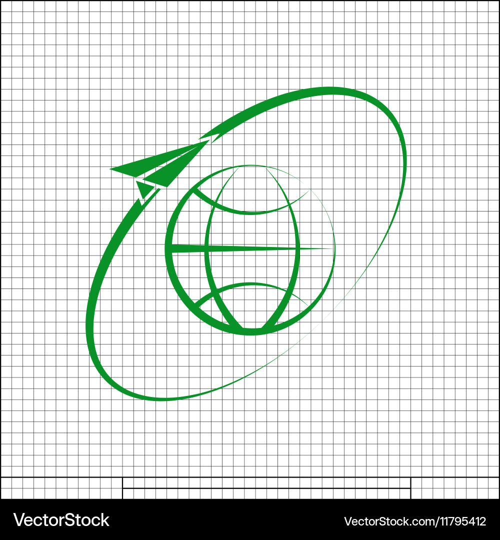 Airplane fly around the planet earth logo Vector Image