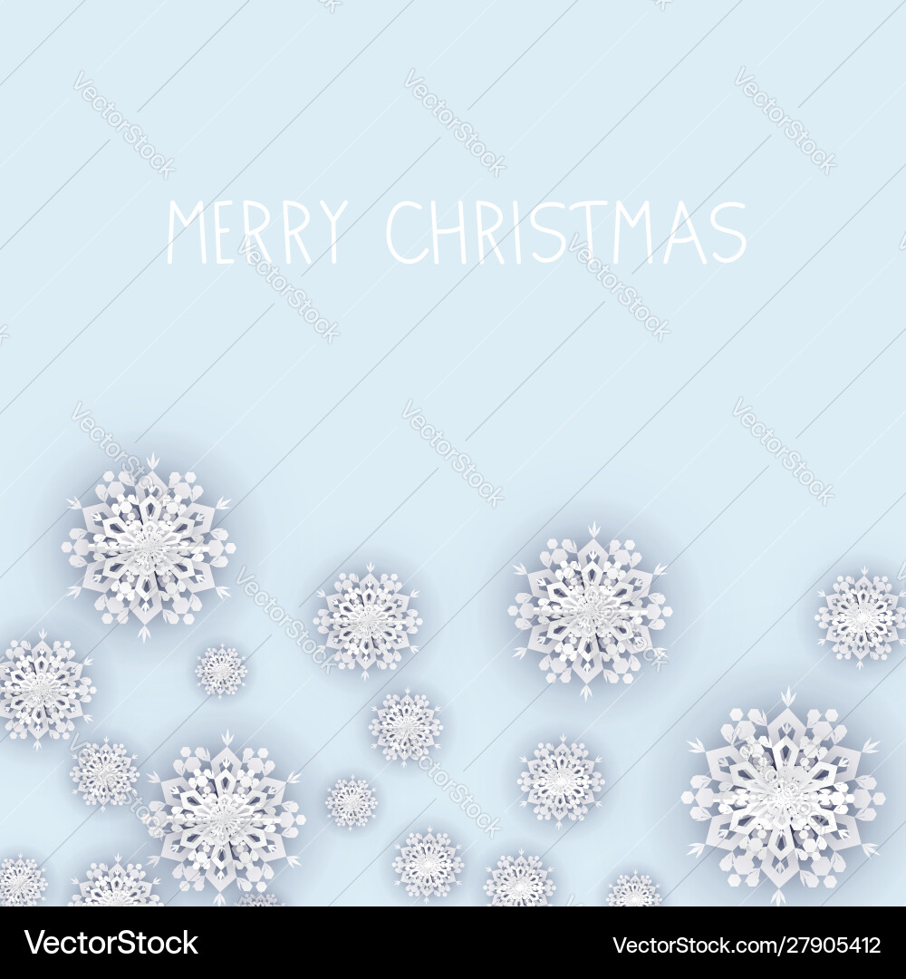 Christmas background with white snowflakes Vector Image