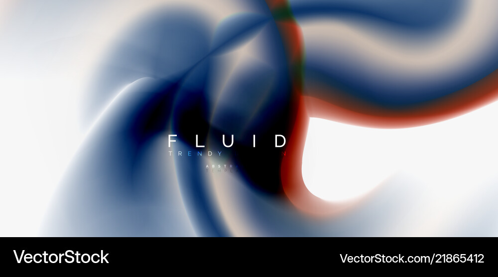 Color flowing wave trendy liquid design template Vector Image