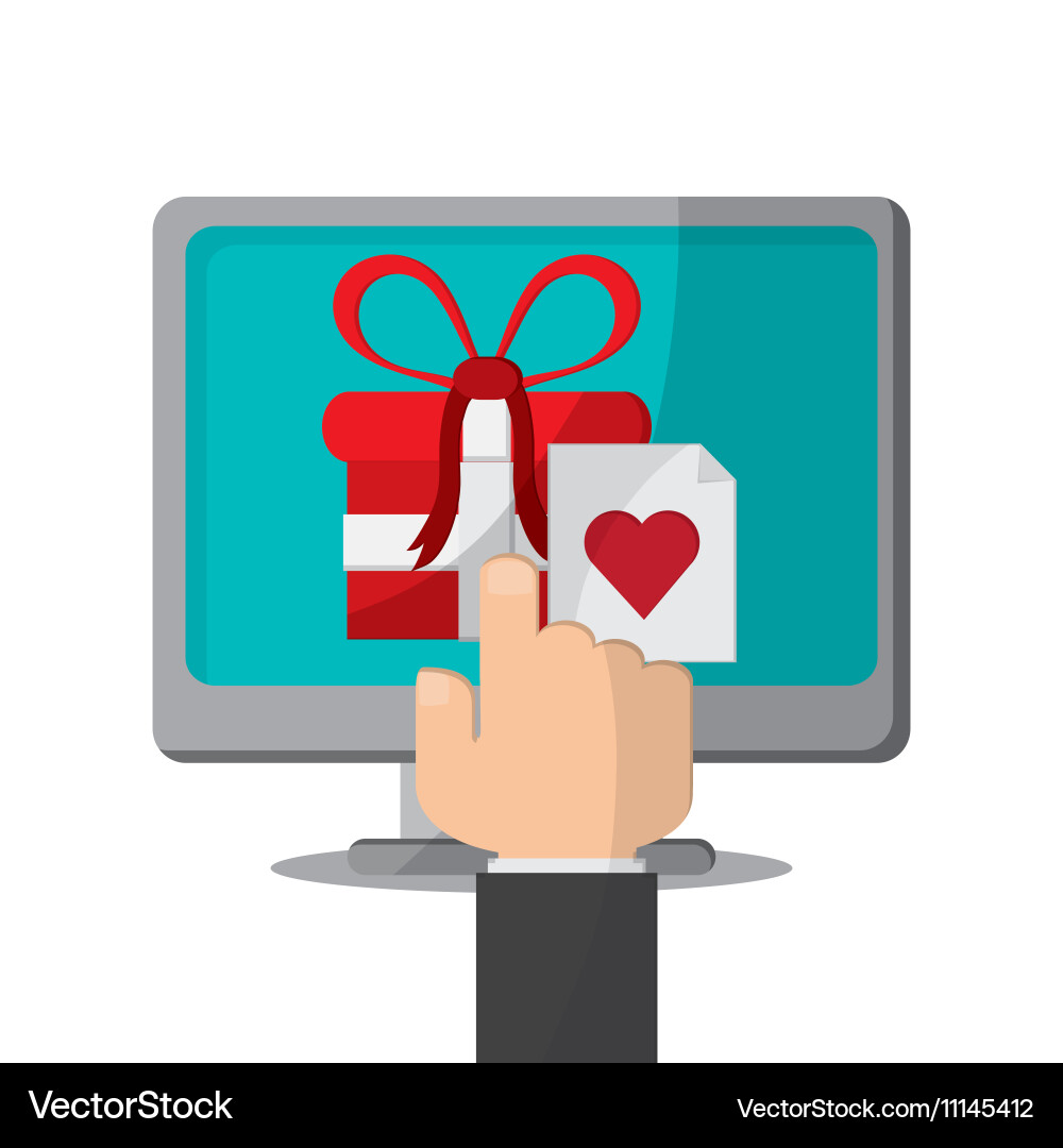 Computer and shopping online design Royalty Free Vector