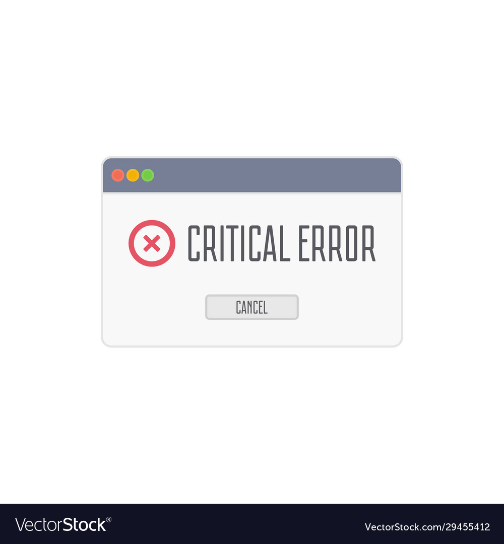 Error message computer window Royalty Free Vector Image