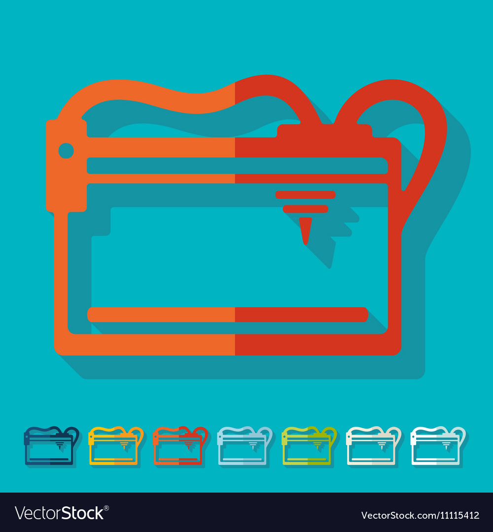 Flat design 3d printer Royalty Free Vector Image