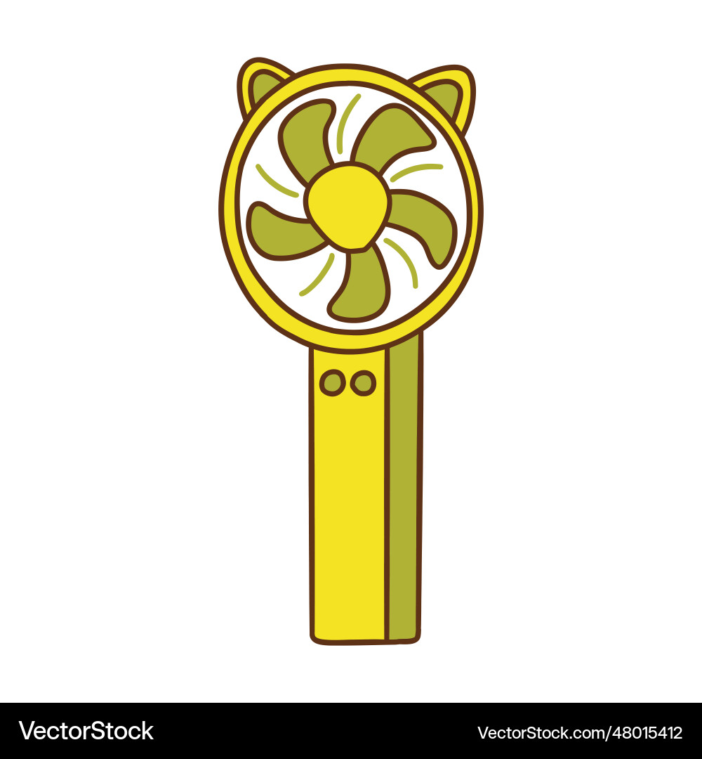 Hand portable small cute fan drawn Royalty Free Vector Image