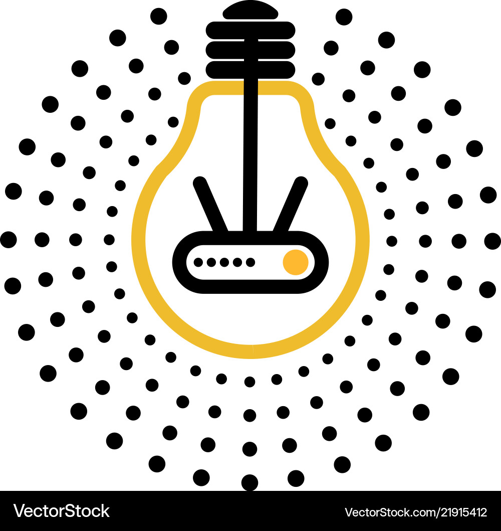 Light bulb outline icons with dots around Vector Image
