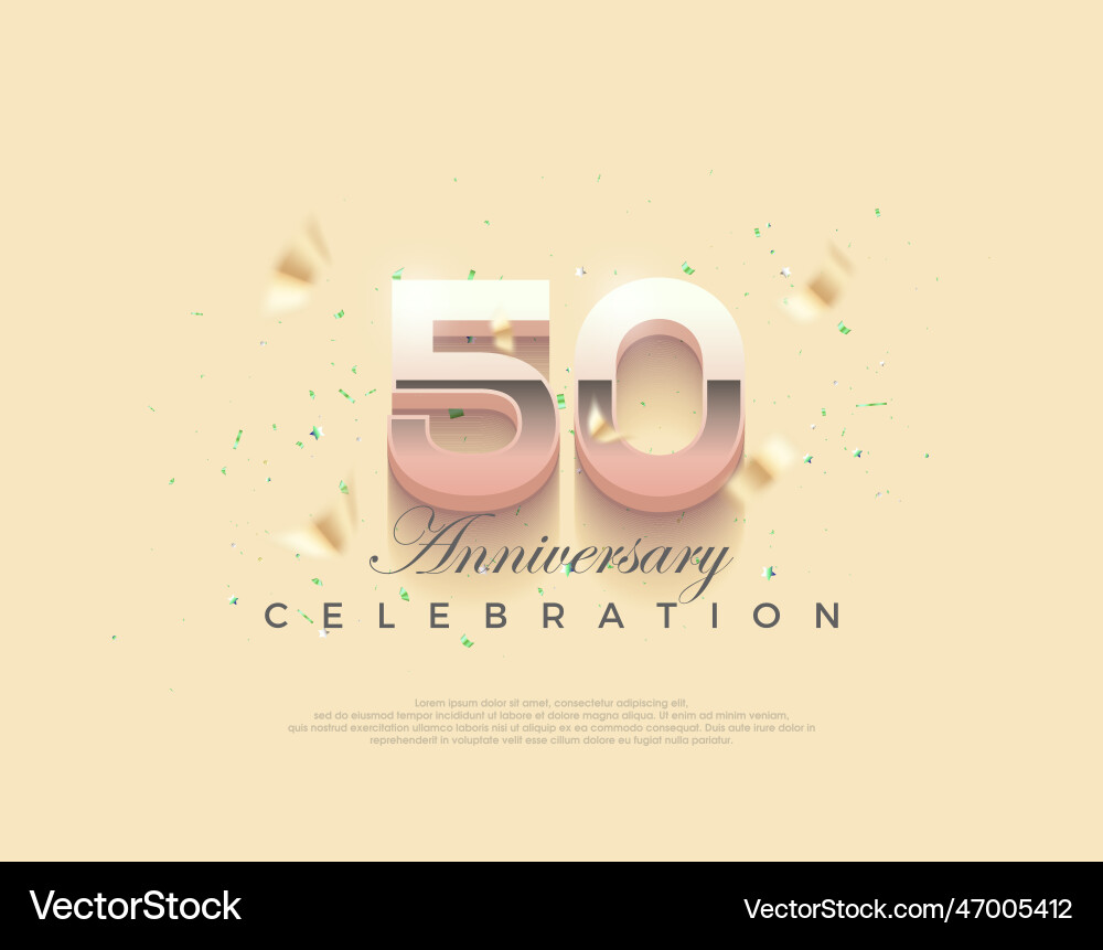 Modern number for 50th anniversary celebration Vector Image