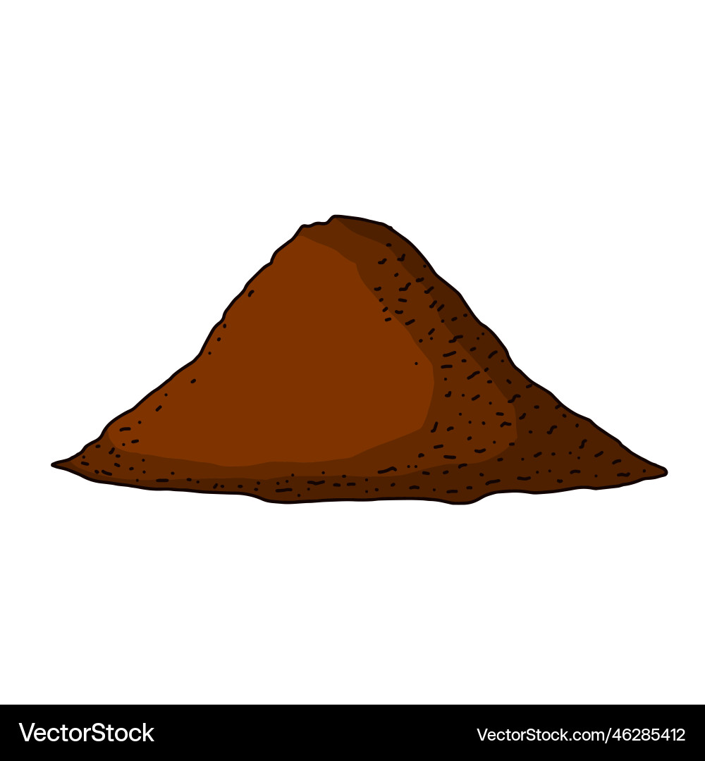 Pile of earth brown mound Royalty Free Vector Image