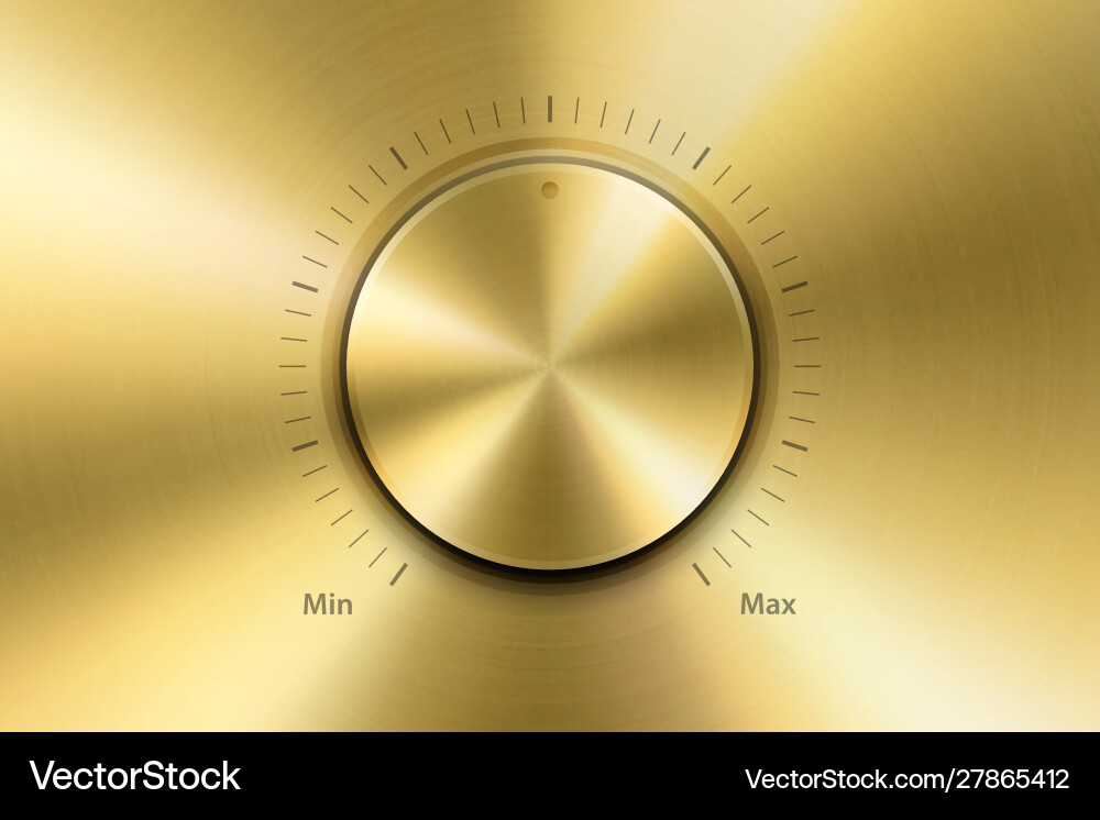 Realistic metallic golden knob design Royalty Free Vector