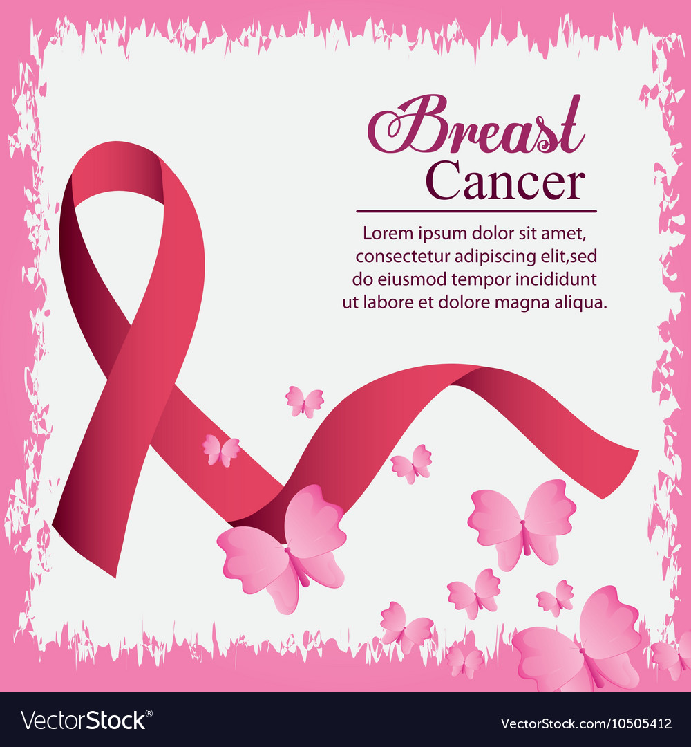 Ribbon Butterfly Breast Cancer Design Royalty Free Vector