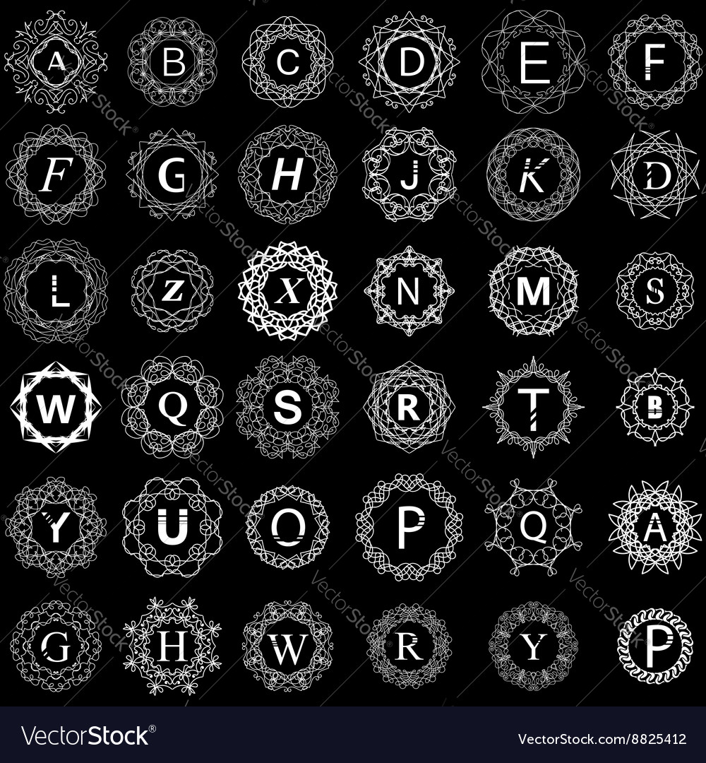 Simple monogram design template Royalty Free Vector Image