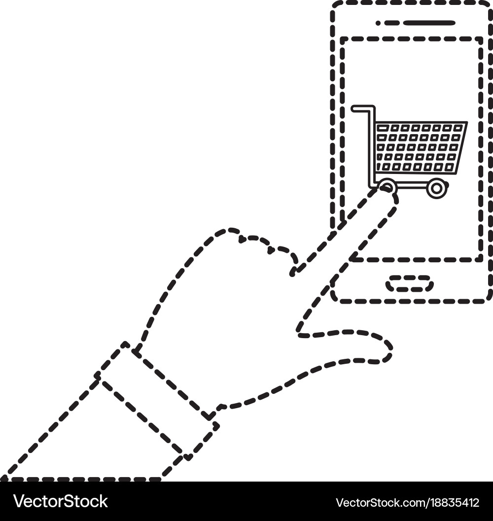 Smartphone and cart design Royalty Free Vector Image