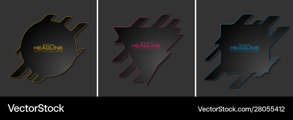 Tech corporate geometric shapes stickers labels Vector Image