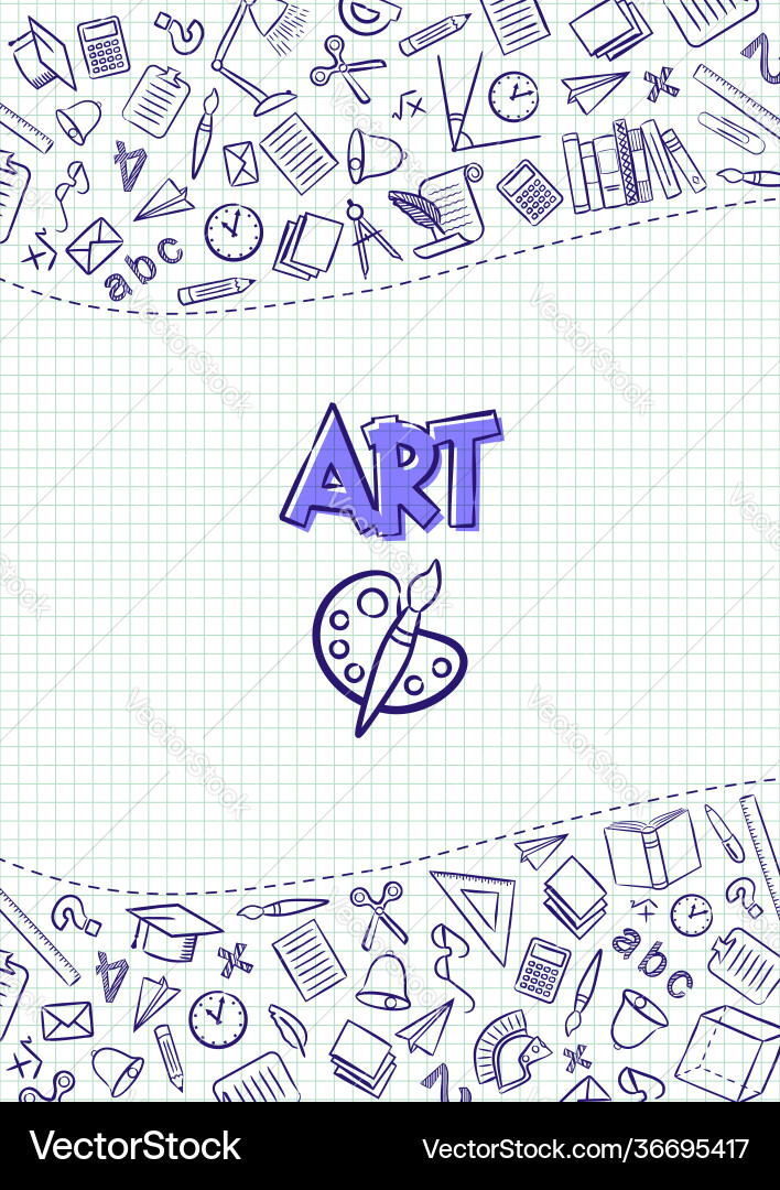 Art cover for a school notebook or textbook Vector Image