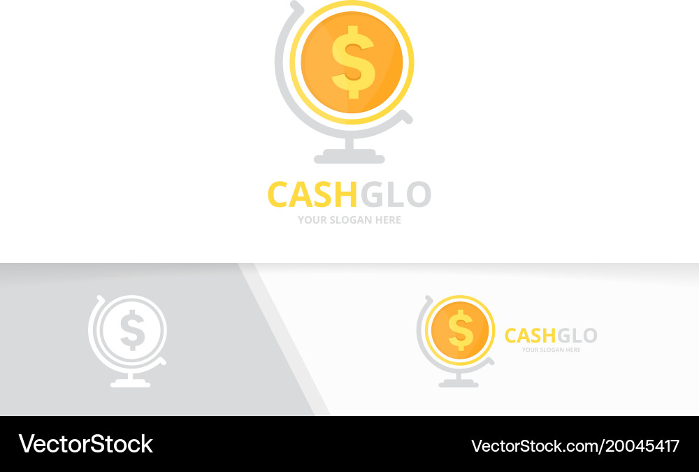 Coin and globe logo combination money Royalty Free Vector