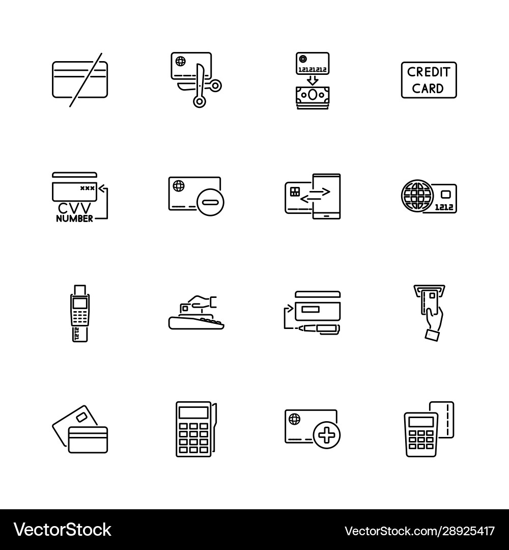 Credit cards - flat icons Royalty Free Vector Image