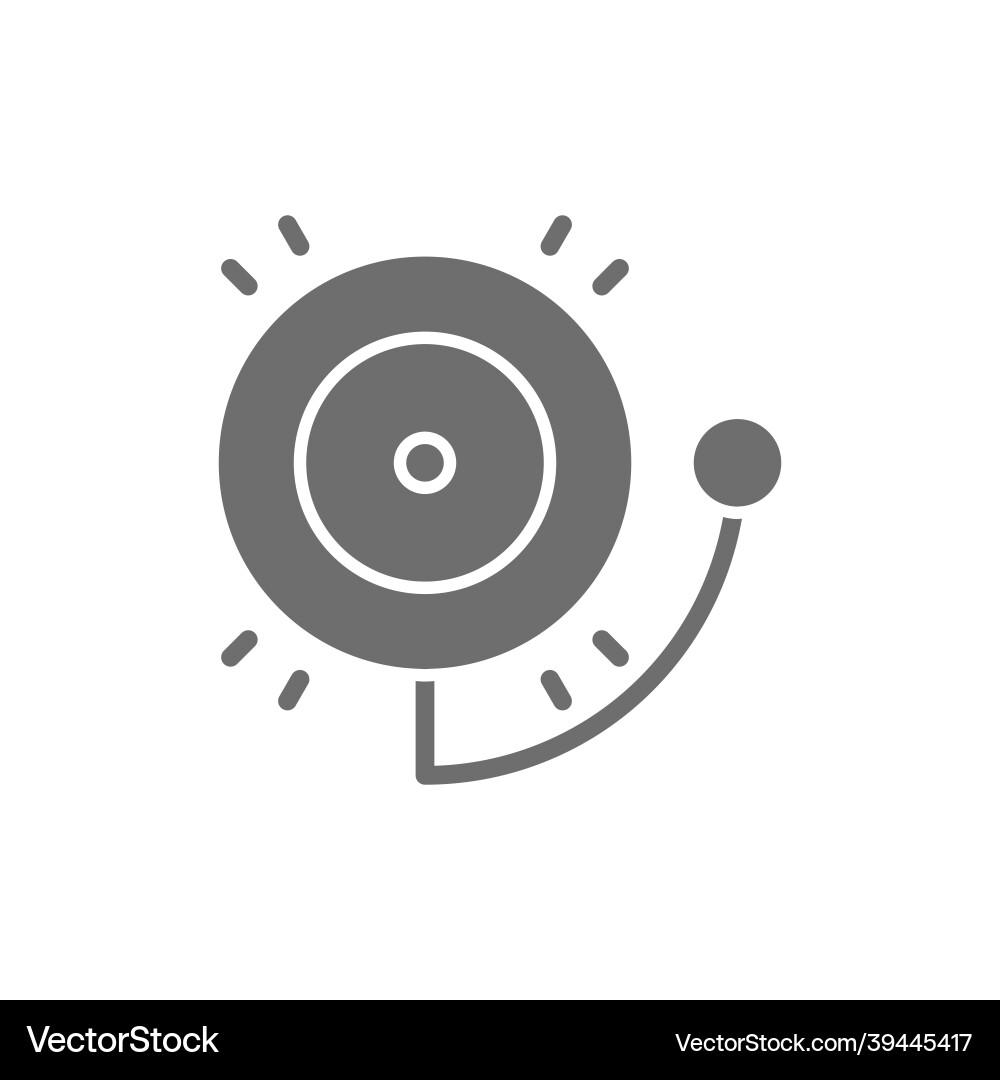 Fire alarm bell grey icon isolated on white Vector Image