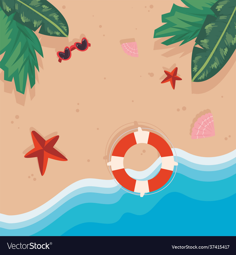 Float at beach Royalty Free Vector Image - VectorStock