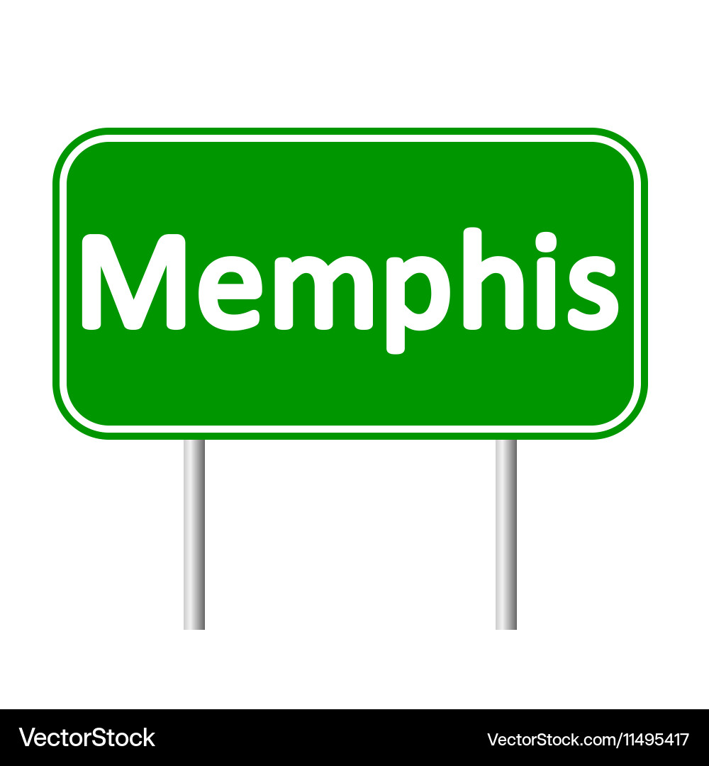 Memphis green road sign Royalty Free Vector Image