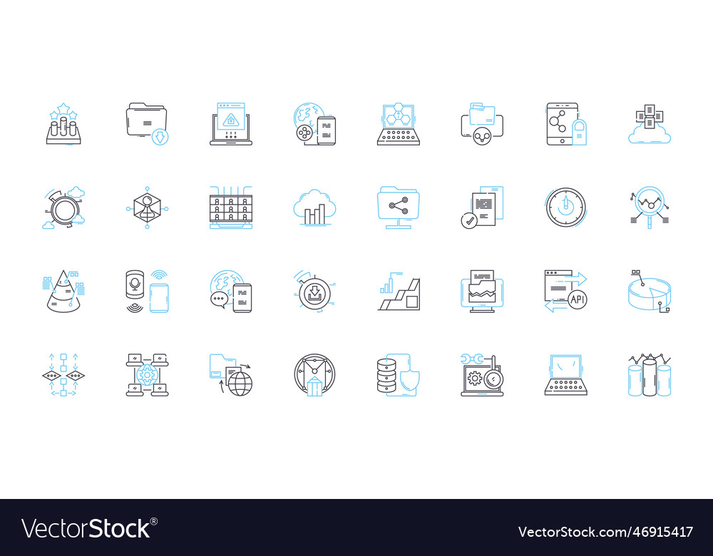 Neural nerks linear icons set artificial Vector Image Neural nerks linear icons set artificial Vector Image