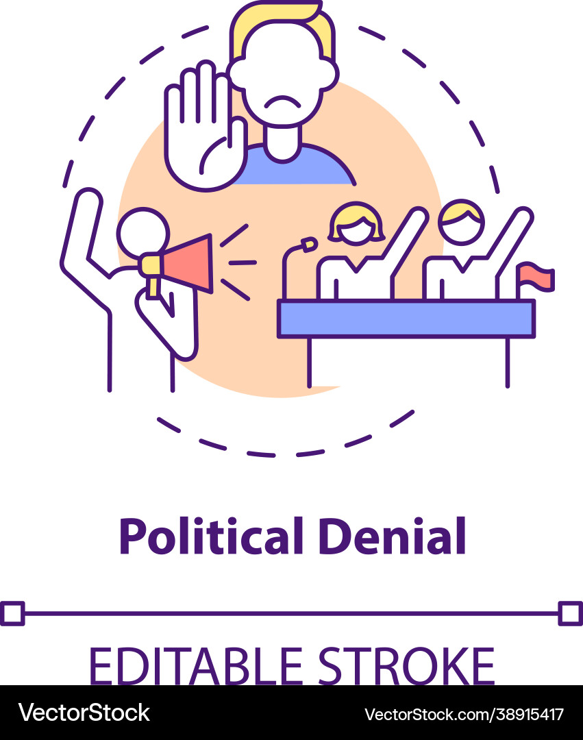 Political denial concept icon Royalty Free Vector Image