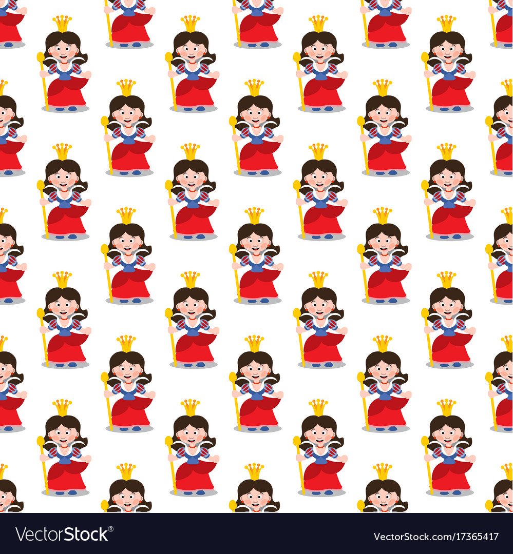 Queen seamless pattern Royalty Free Vector Image