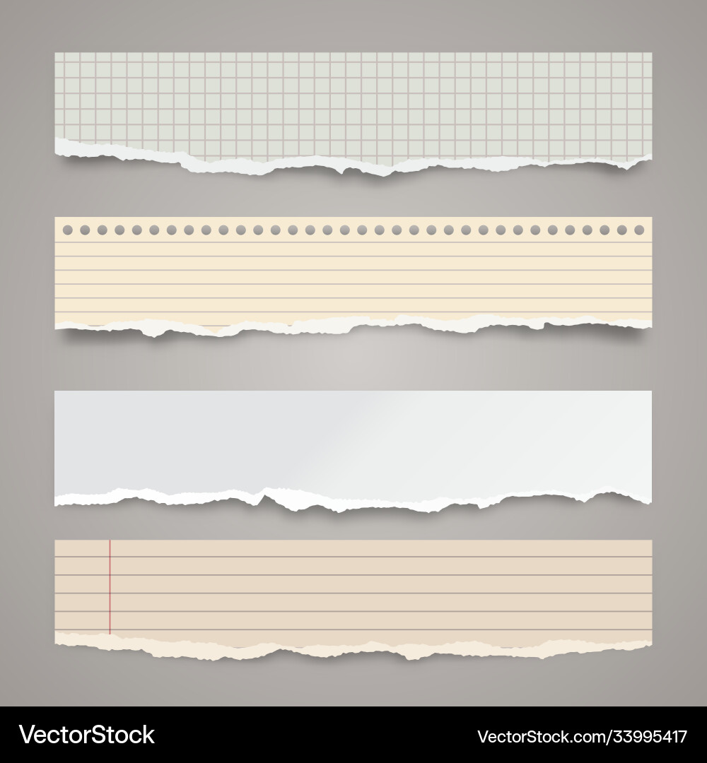 Ripped colored paper strips realistic crumpled Vector Image