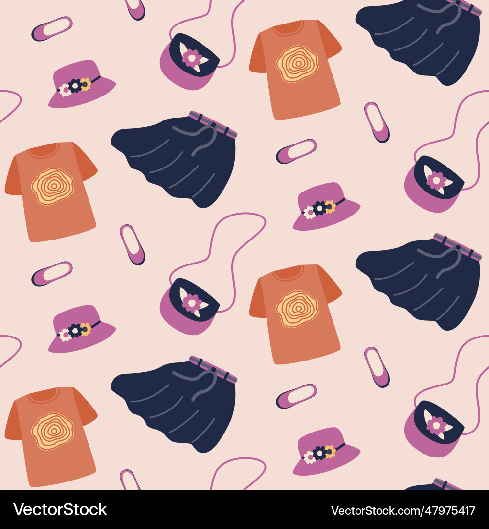 Seamless pattern of clothing Royalty Free Vector Image