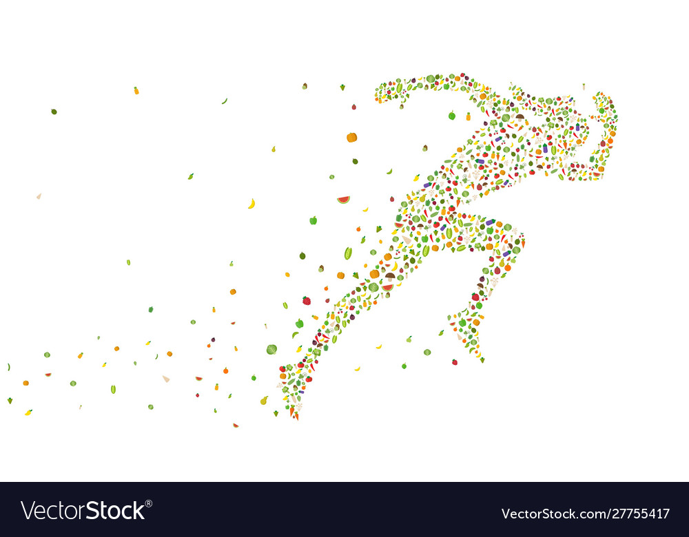 Sporty woman runner in silhouette on random Vector Image