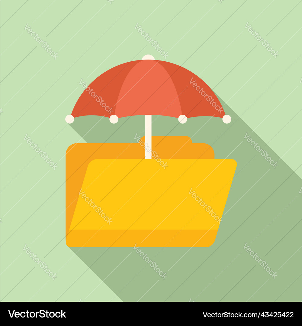Agent umbrella protection icon flat secret Vector Image