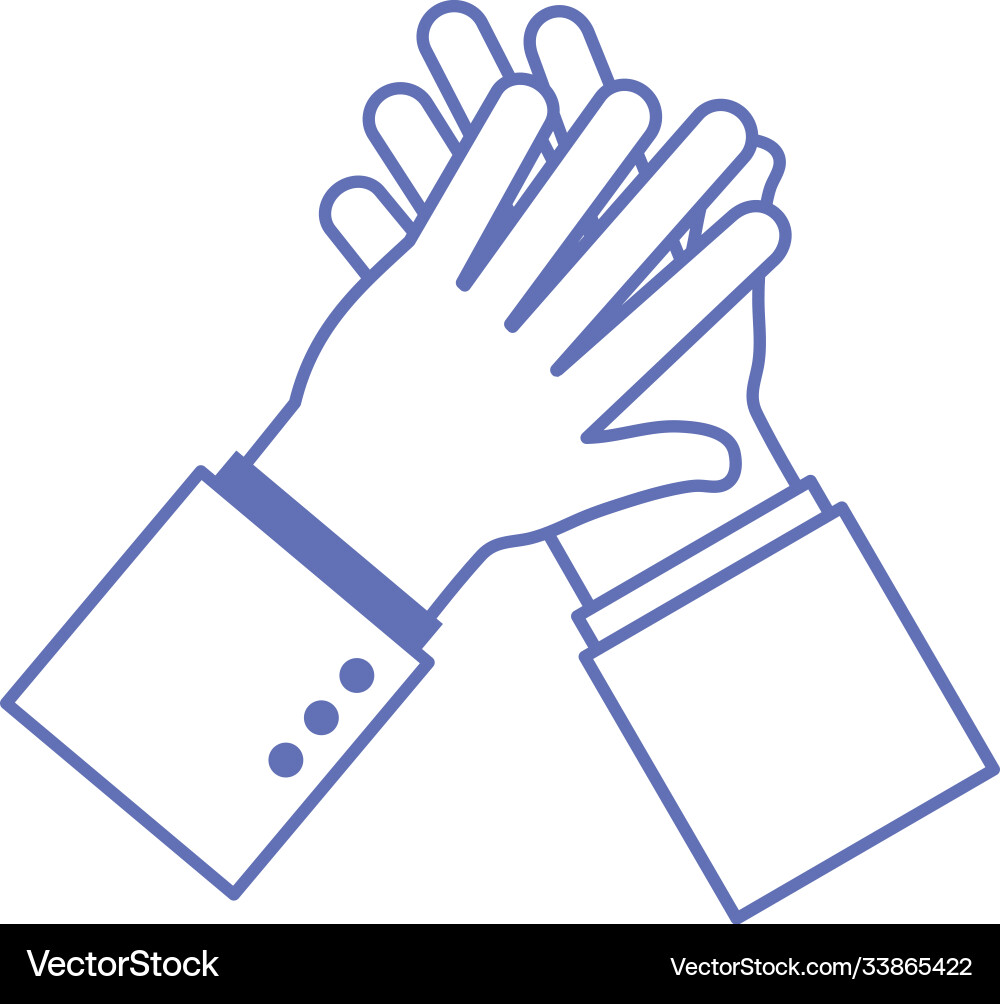 Applause hand sign language line and fill style Vector Image