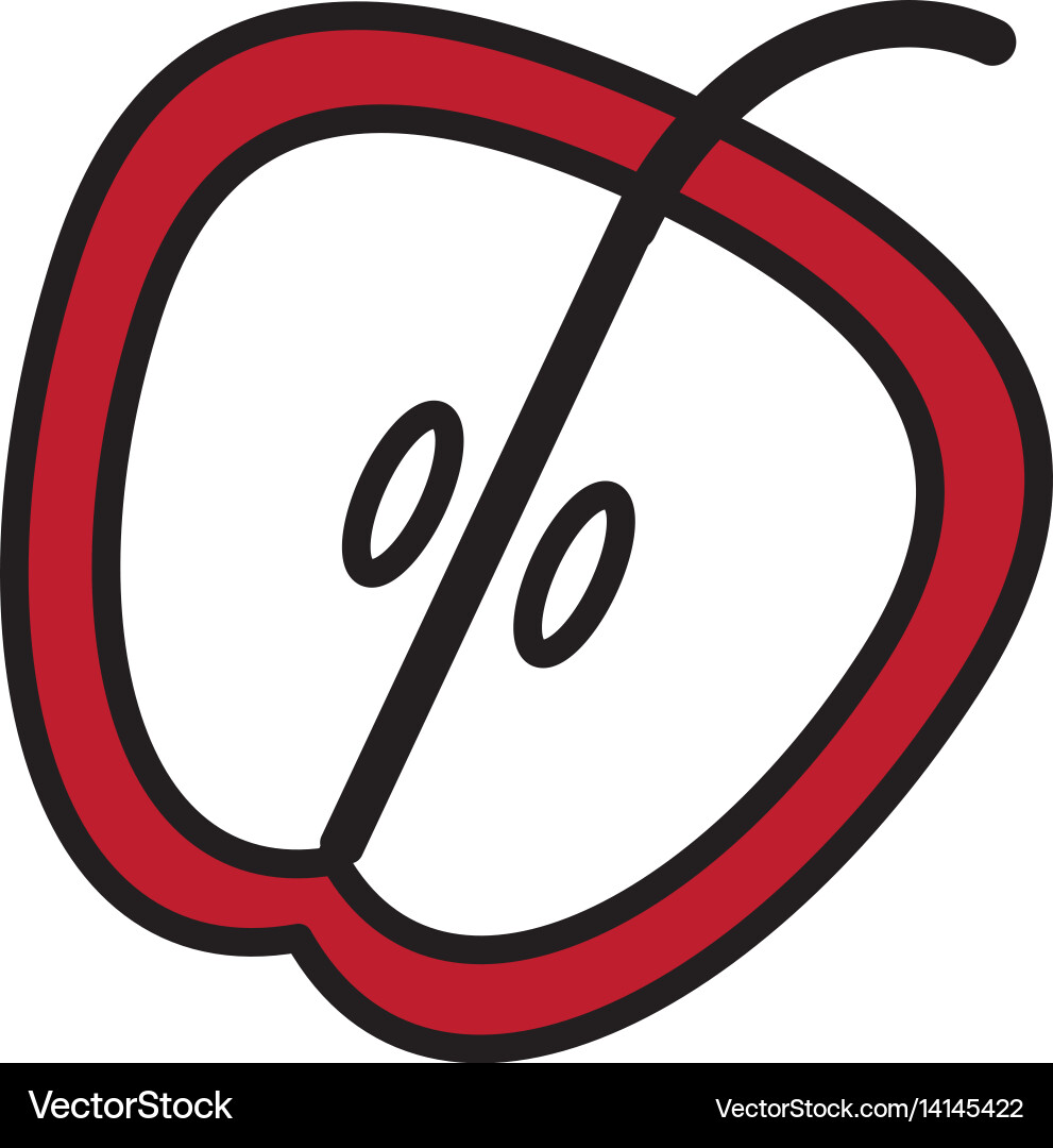 Apple slice fruit healthy harvest image Royalty Free Vector