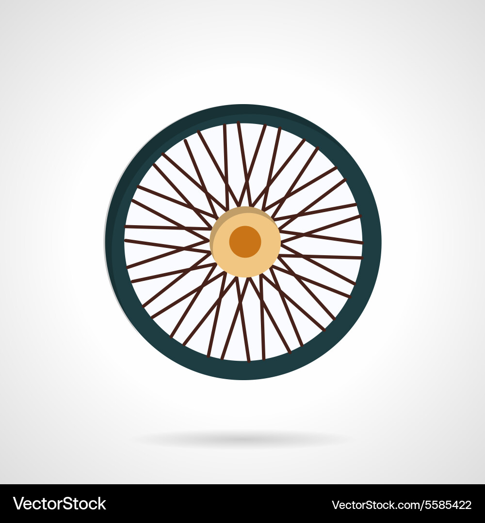 Bike Wheel Icon - Flat Style Royalty Free Vector Image