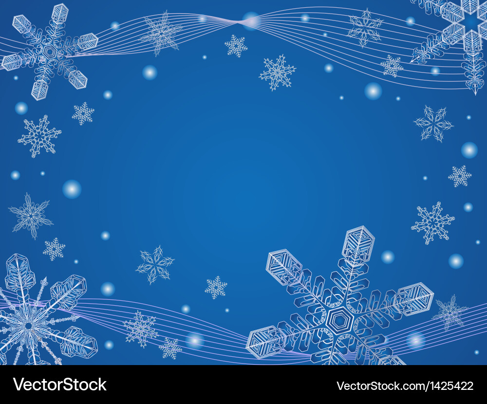 Blue christmas background with snowflakes Vector Image